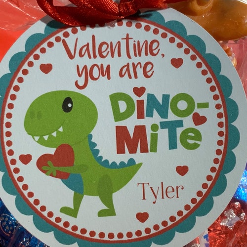 Dinosaur Valentine Classroom Valentines Valentines Day Tags - Etsy