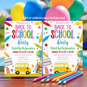 Editable Back to School Invitation Template, Printable End of Summer ...
