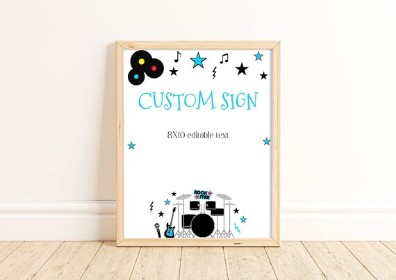 Editable Rockin One 8x10 Custom Sign Template, Rockin One Party ...
