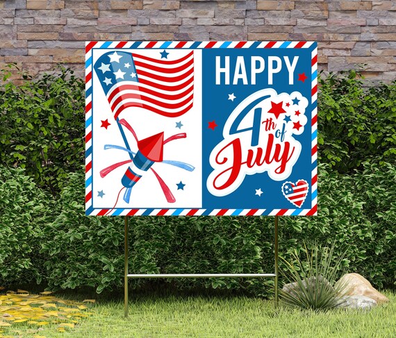 Instant Download 4th of July Yard Sign, 24x18, 4th of July Decorations ...