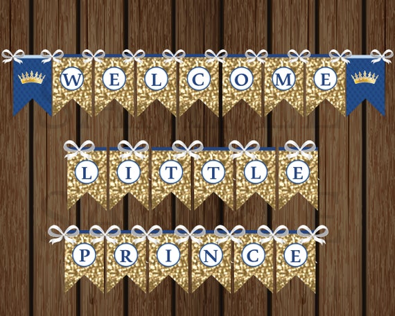 Prince Banner, Blue and Gold Banner, Prince Baby Shower, Royal Prince ...