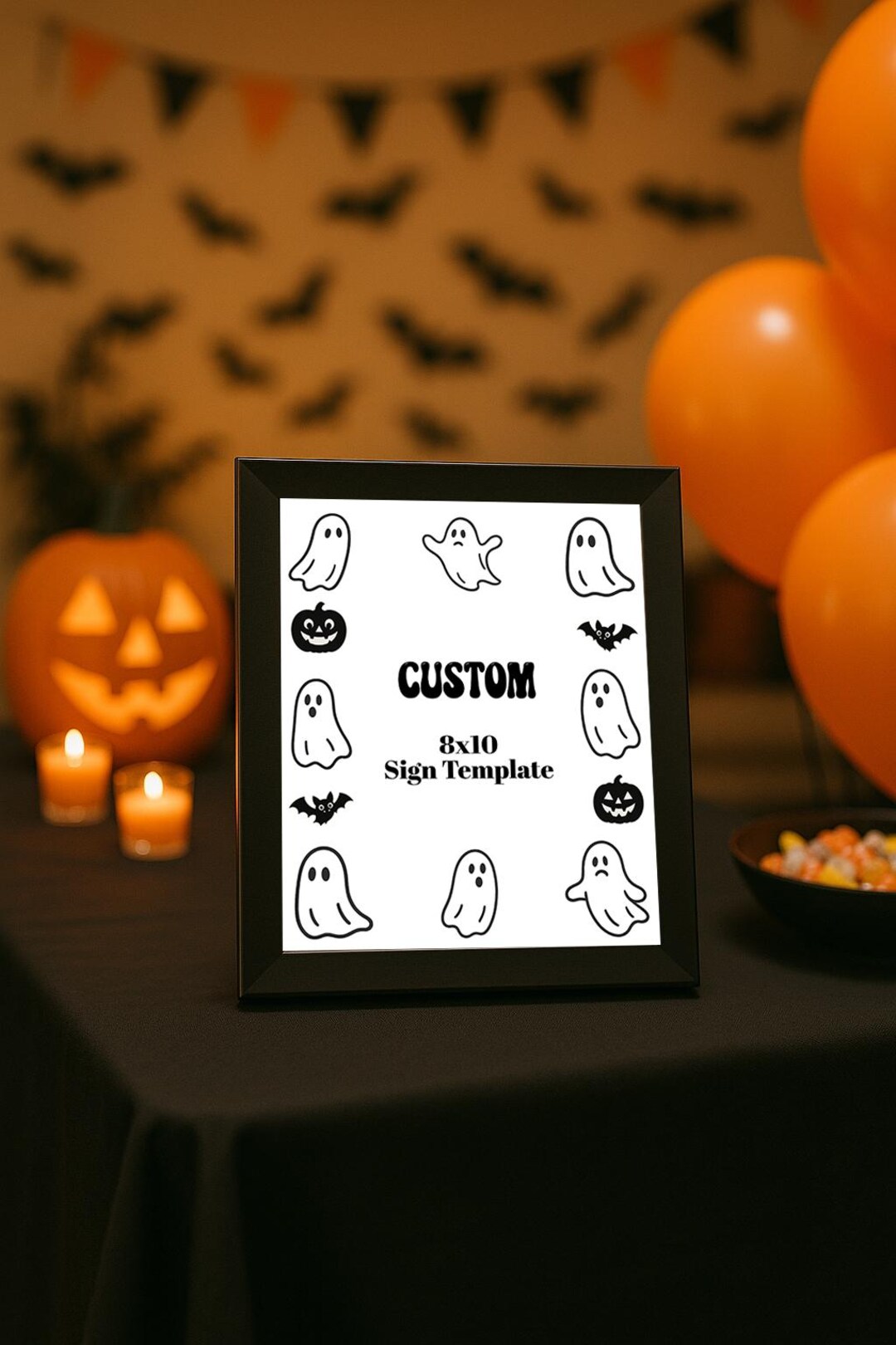 Editable Ghost Halloween Party Custom Table Sign Template, Printable ...