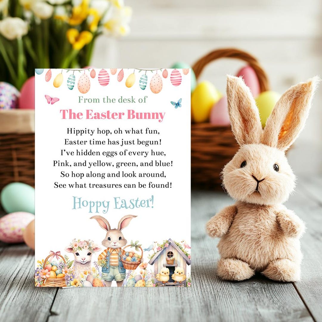 Editable Letter From the Desk of the Easter Bunny, Personalized Easter ...