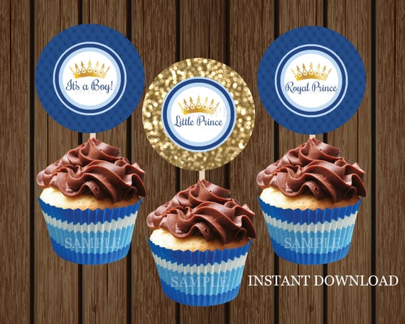 Prince Cupcake Toppers, Prince Baby Shower, Prince Birthday Cupcake ...