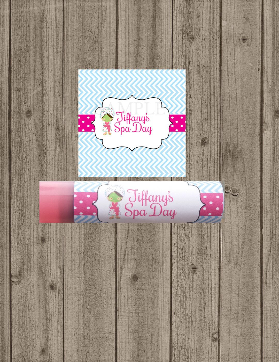 Spa Lip Balm Wrapper Spa Day Favor Gift Girl Spa Birthday - Etsy