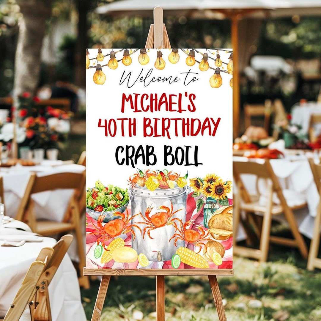 Crab Boil Welcome Sign Template Editable 24x36 Crab Boil Party Decor ...