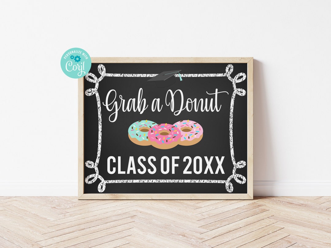 Editable Class of 2024 Sign, Donut Graduation Sign, High School ...