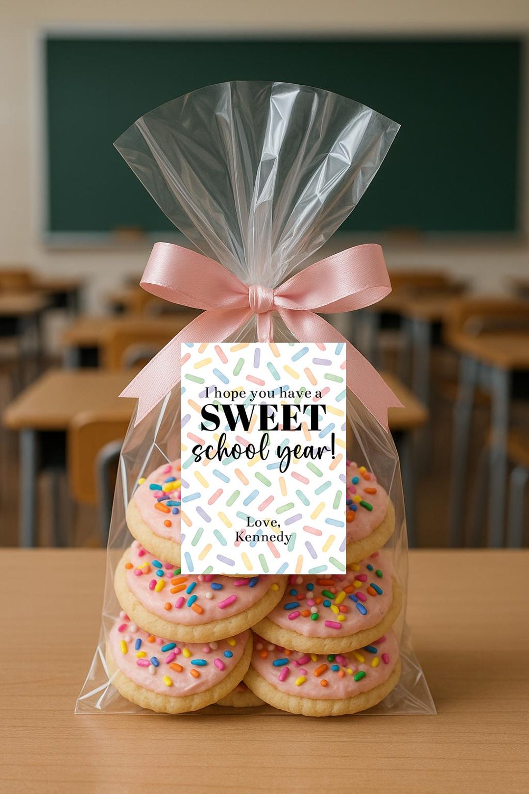 Sweet School Year First Day of School Tag Template, Printable Sprinkles ...