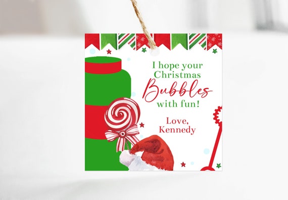 Editable Christmas Bubble Tag Template, Printable Bubble Tag for School ...