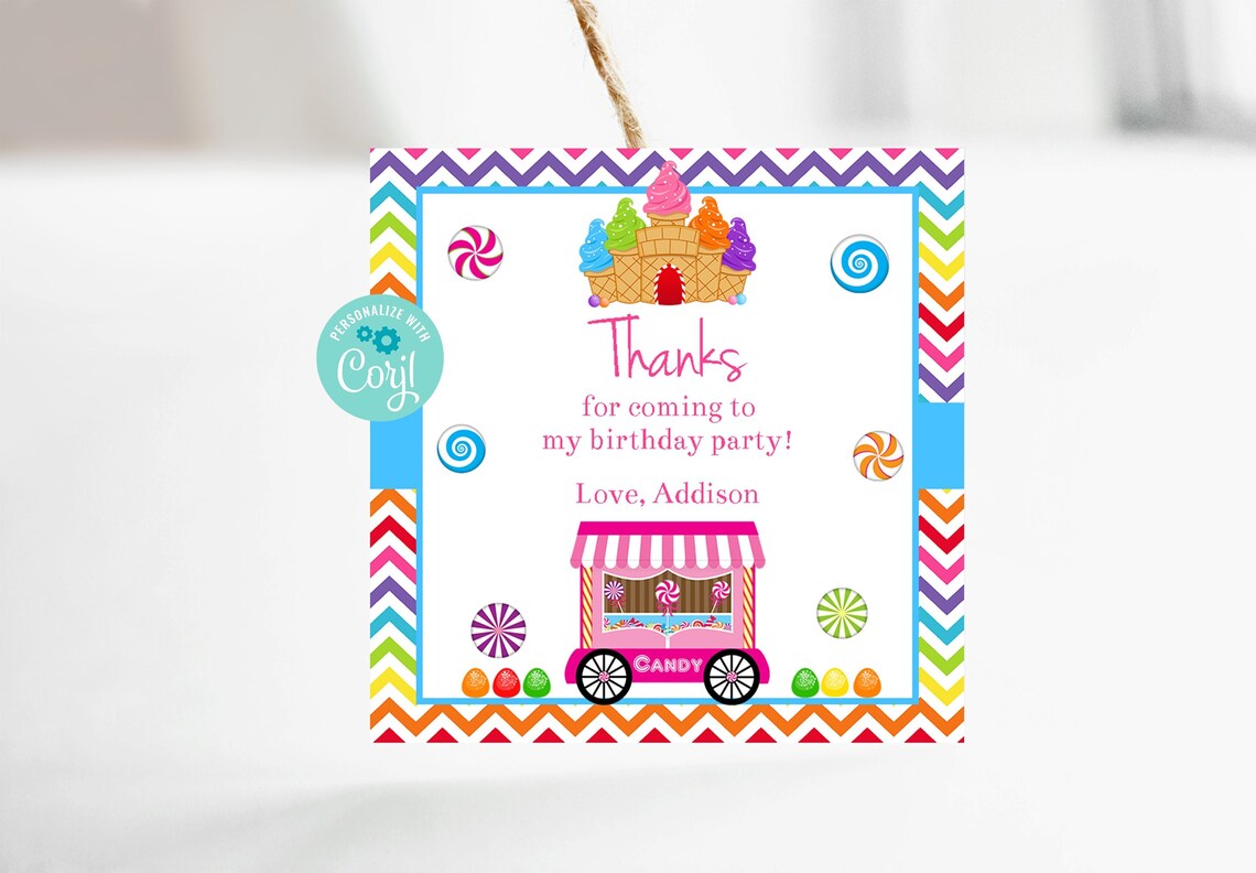 Editable Candy Party Favor Tag Candy Birthday Candy Party | Etsy