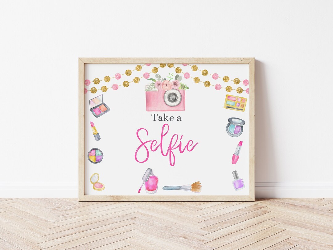 Spa Geburtstagsparty Selfie Schild, Makeup Party Tisch Schild, Spa ...