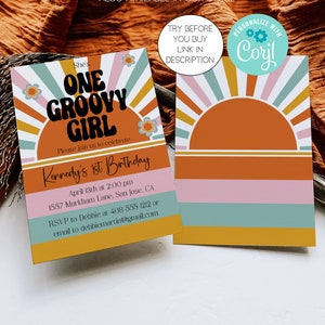 Groovy Favor Tag Template, Hippie Birthday Party, Retro Birthday Party ...