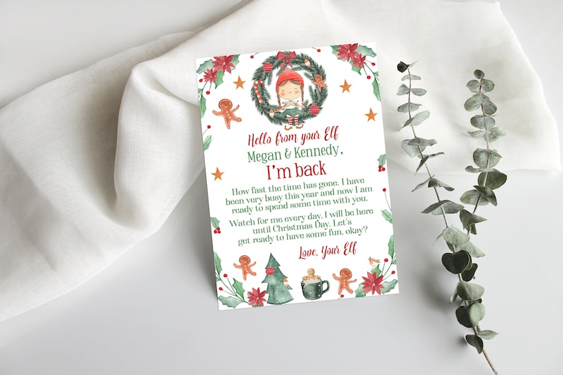 Editable Elf I'm Back Letter Template Elf Arrival Letter - Etsy