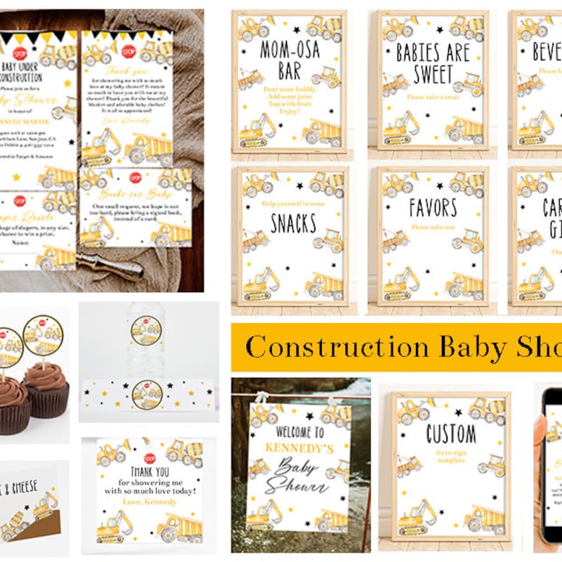 Construction Baby Shower - Etsy