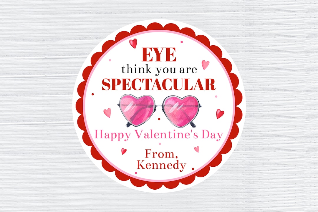 Eye Think You Are Spectacular Valentine Tag, Kids Sunglasses Valentines ...