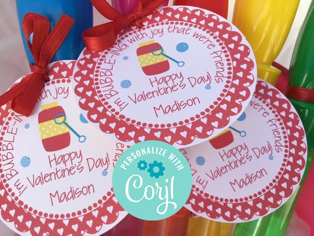 Editable Bubble Valentine Tag, Printable Tags, Valentine Bubble Tag ...