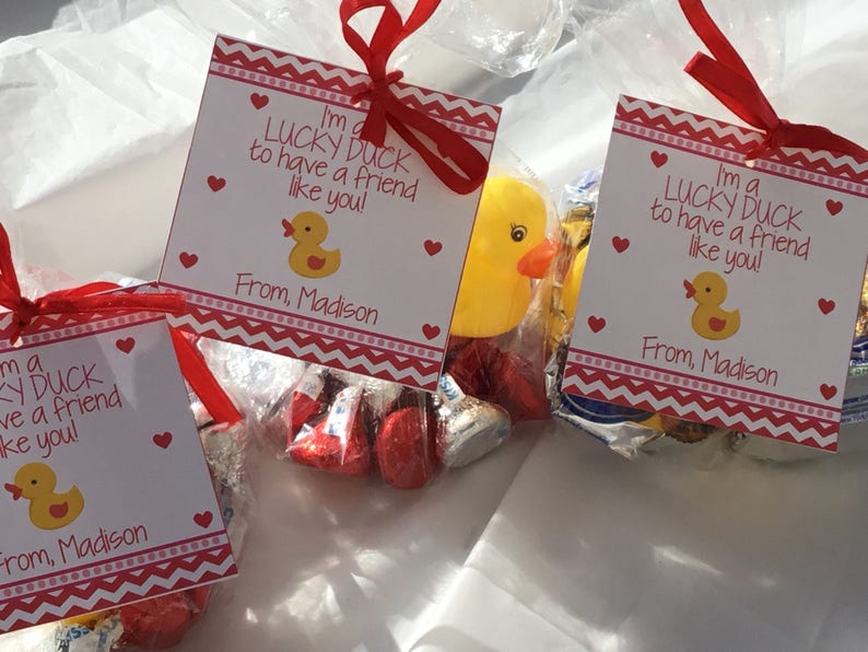 Editable Kids Valentines Duck Valentine Lucky Duck | Etsy