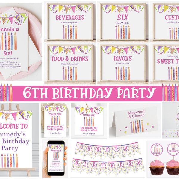 6th Birthday Party Theme Girl - Etsy