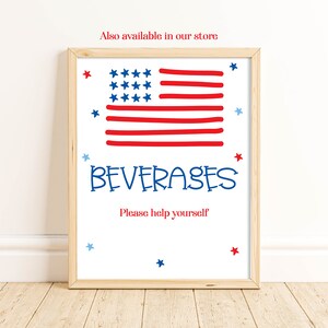 Hot Dogs and Hamburgers Sign, 4th of July Party, July 4th Decorations ...