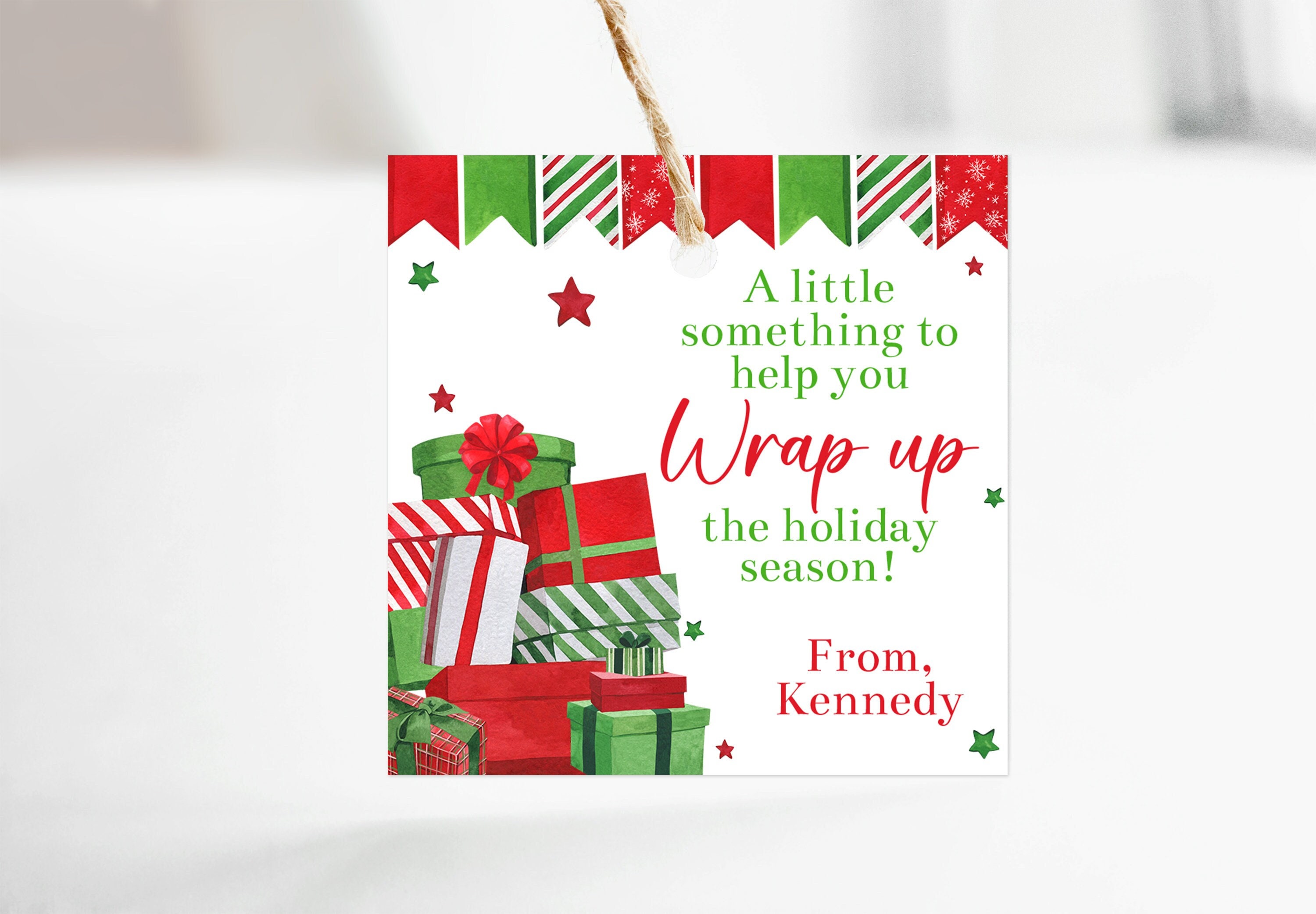 Editable Wrap It up Gift Tag, Wrapping Paper Gift Tag, Printable ...