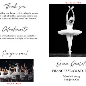Editable Dance Recital Program Template, Printable Ballet Recital ...