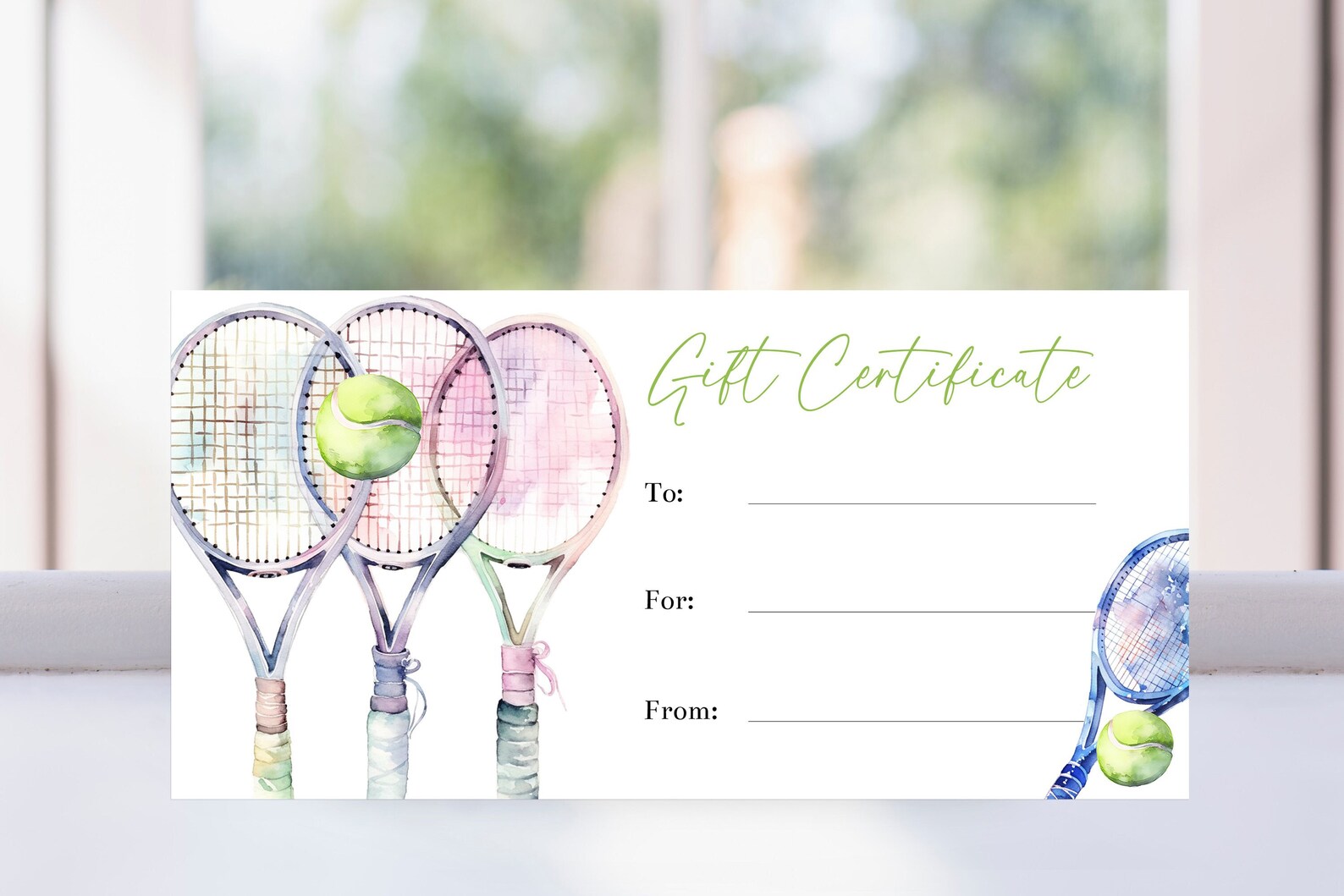 Printable Tennis Gift Certificate Template, Tennis Lessons Coupon ...