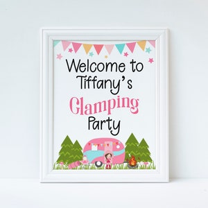 Editable Glamping Welcome Sign, Camping Party, Glamping Party, Camping ...