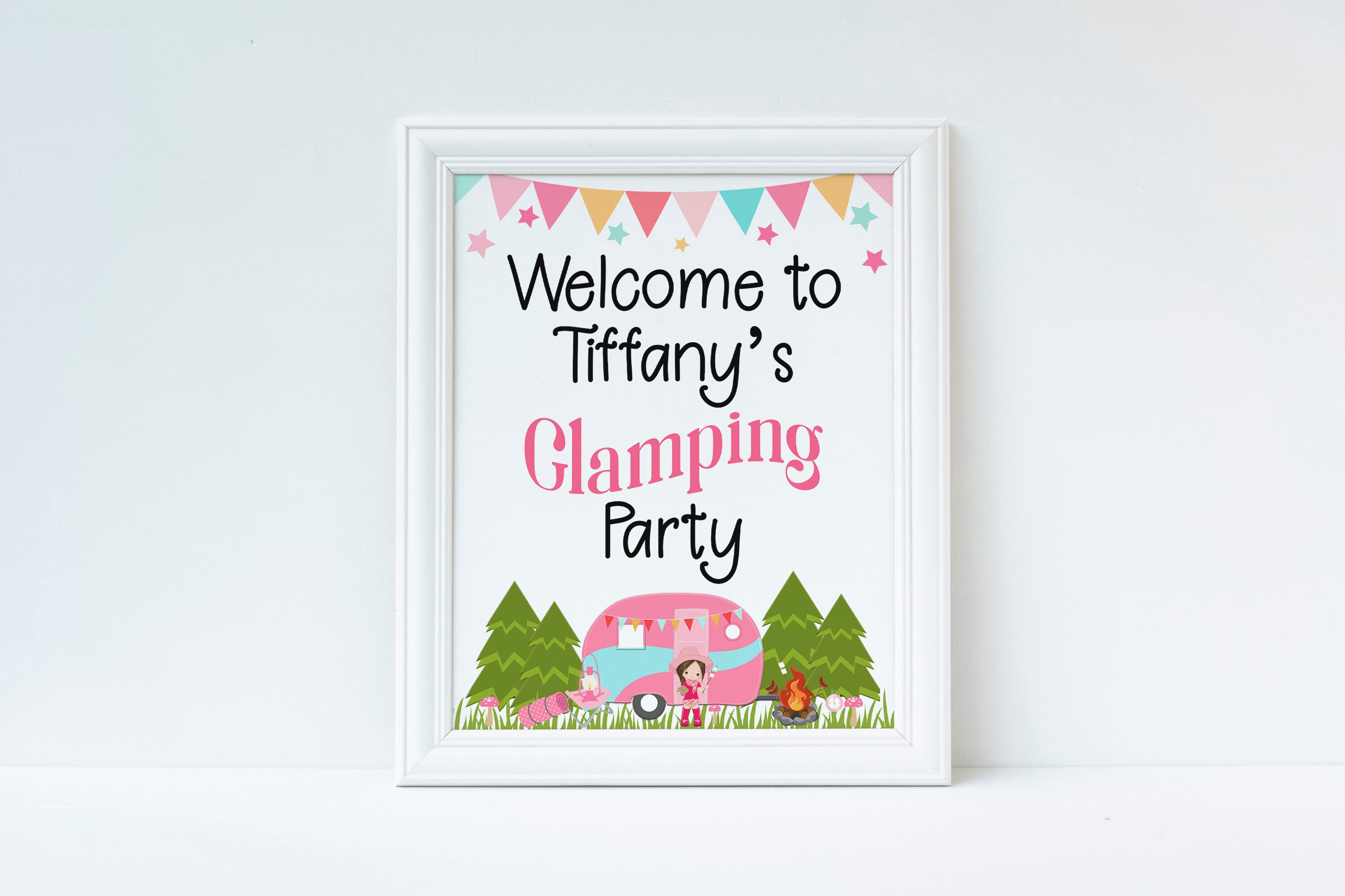 Editable Glamping Welcome Sign Camping Party Glamping Party | Etsy ...