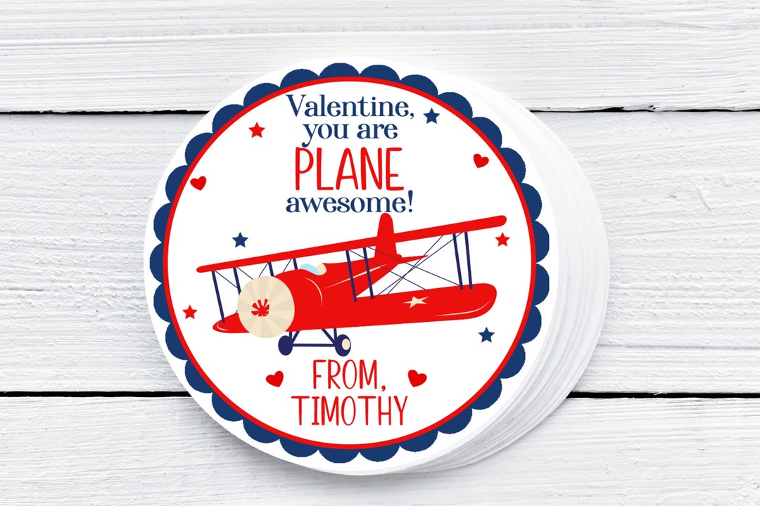 Shipped Airplane Valentine Gift Tags, Kids Valentine Tags for School ...