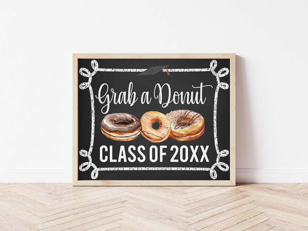 Donut Graduation Sign Template, Editable Class of 2024 Sign, Printable ...