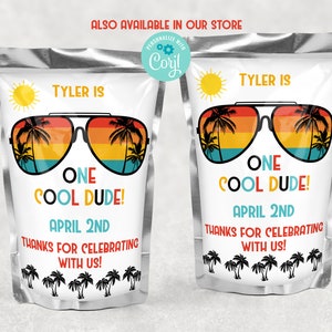 Editable One Cool Dude Sign Milestone Sign 1st Birthday - Etsy