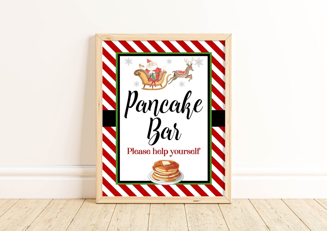 Pancake Bar Sign, Pancakes With Santa, Breakfast With Santa Claus, Food ...