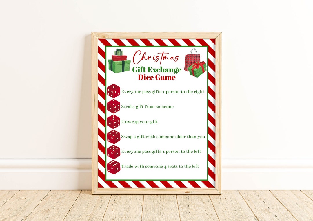 Editable Christmas Party Dice Game Gift Exchange Instruction Sheet ...