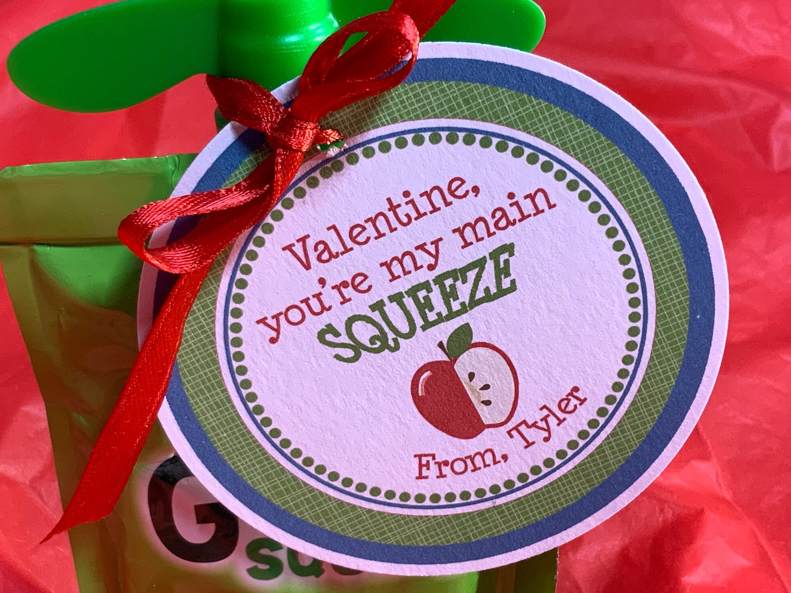 Valentine, You Are My Main Squeeze Tag, Valentine Tag, Applesauce ...