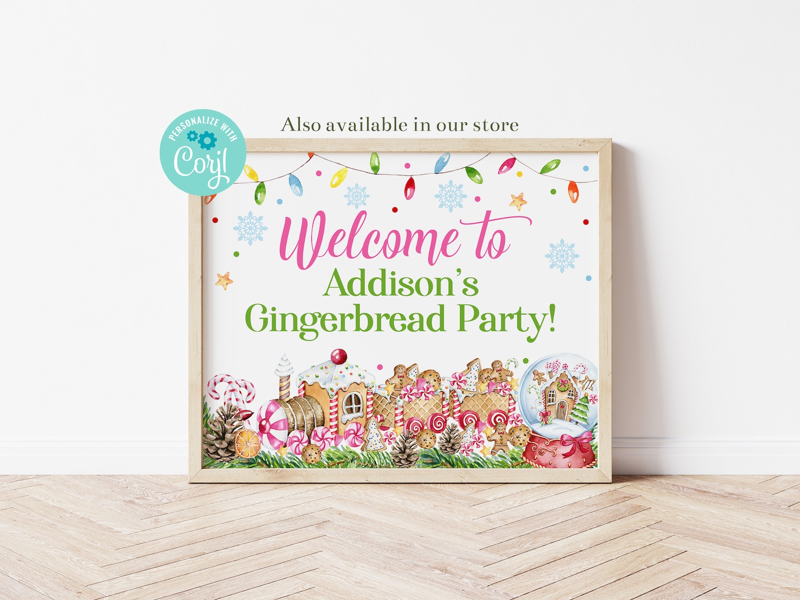 Editable Gingerbread Party Welcome Sign Door Sign Christmas - Etsy