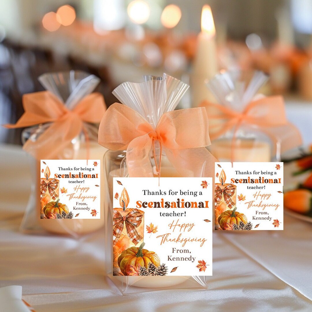 Editable Candle Thanksgiving Tag Template Scentsational Teacher Fall ...