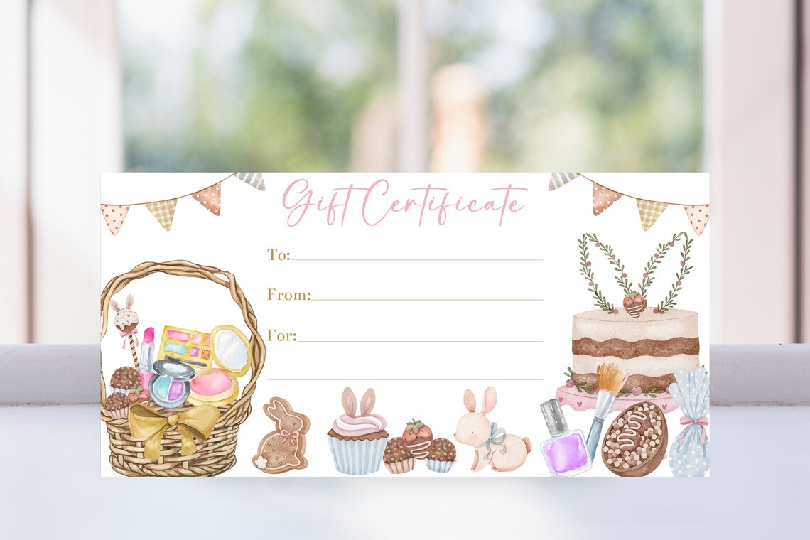 Editable Makeup Easter Gift Certificate Template Spring - Etsy