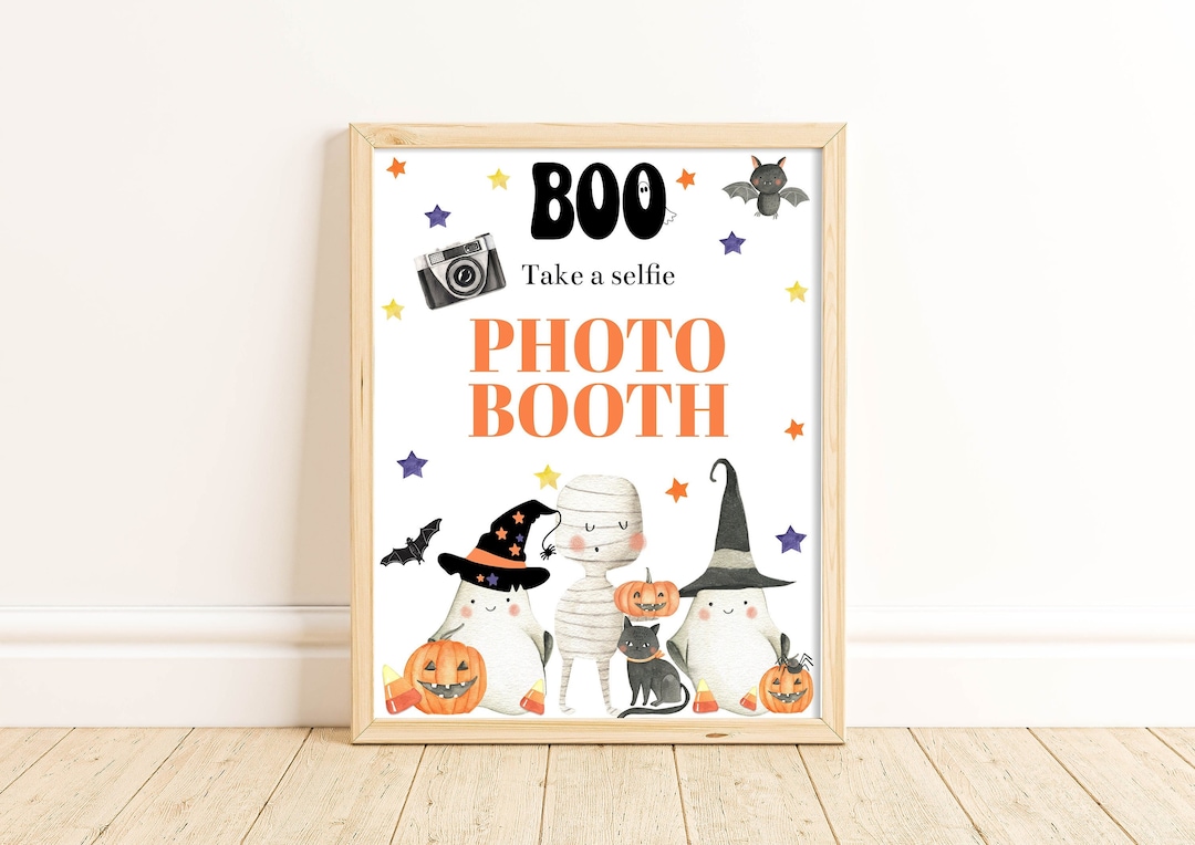 Printable Ghost Halloween Photo Booth Sign | Halloween Party ...