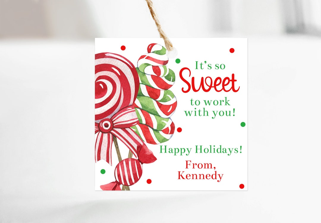 Editable Christmas Coworker Gift Tag It's so Sweet to Work With You ...