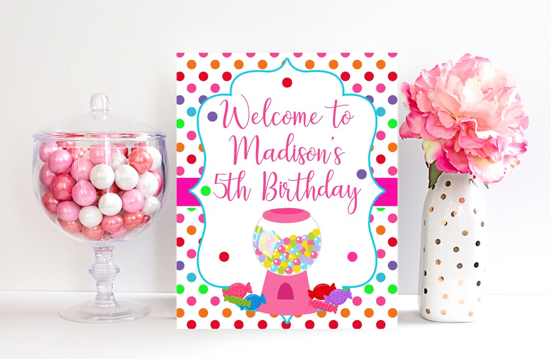 Candy Sign Candy Welcome Sign Candy Party Candyland Party - Etsy