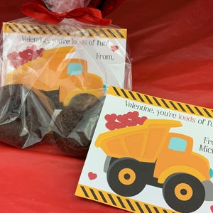 Editable Dump Truck Valentines, Printable Valentines, Construction ...