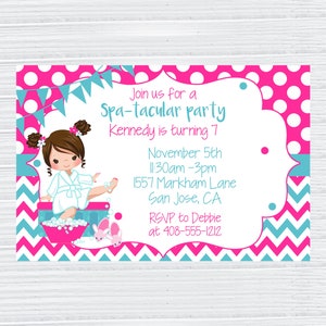 Printable Makeup Spa Party Bundle, Spa Party Invitation, Spa Party ...