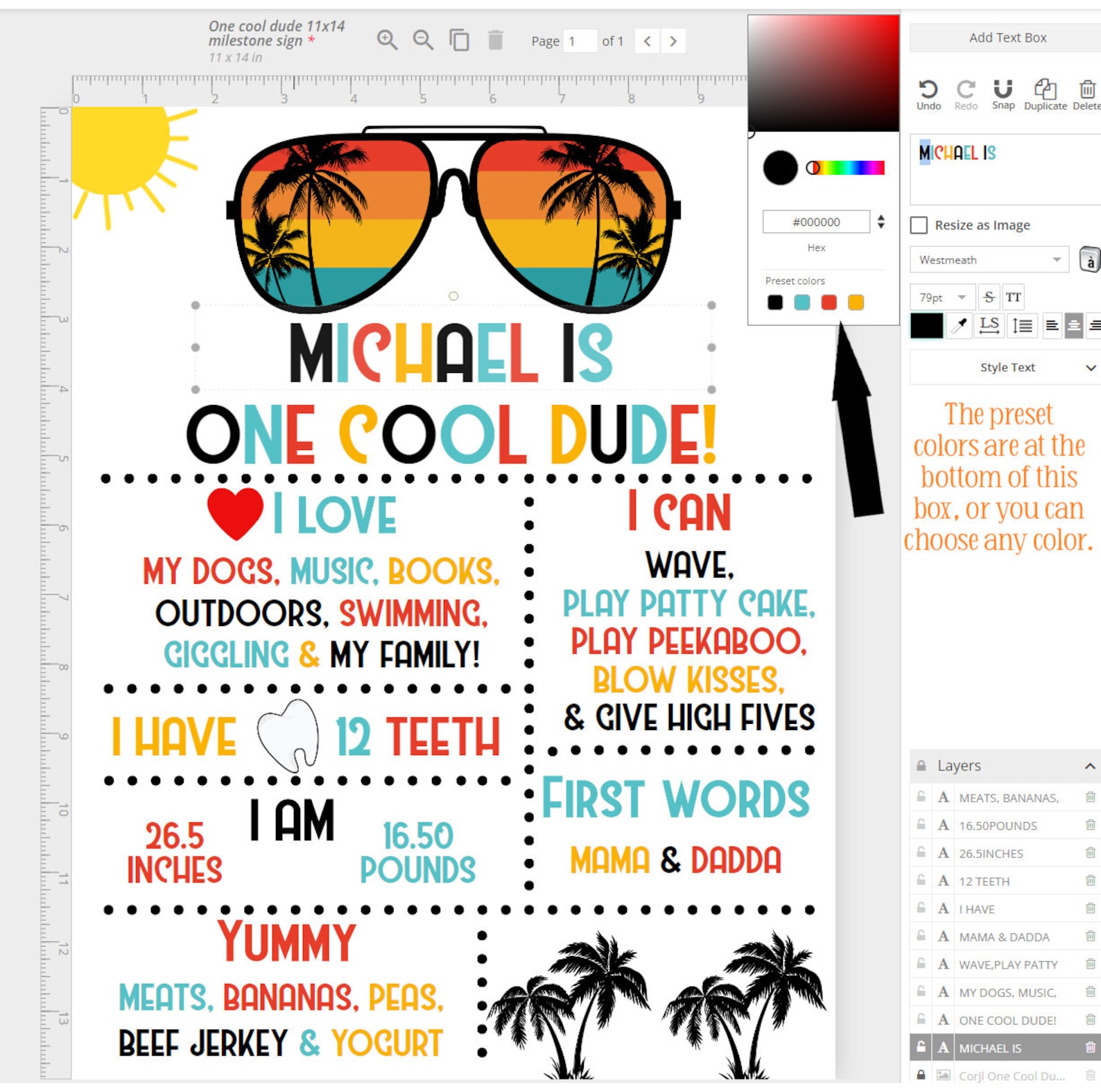 Editable One Cool Dude Sign, Milestone Sign, 1st Birthday, First ...