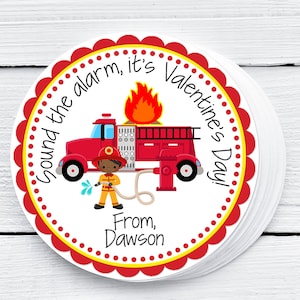 Fire Truck Valentine, Fireman Valentine, Firefighter, Valentine ...