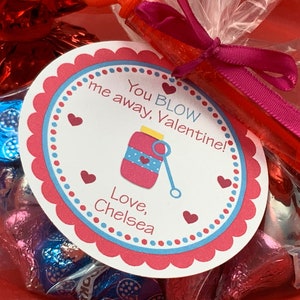 You Blow Me Away, Valentine Tag, Bubble Valentine Tag, Bubble Valentine ...