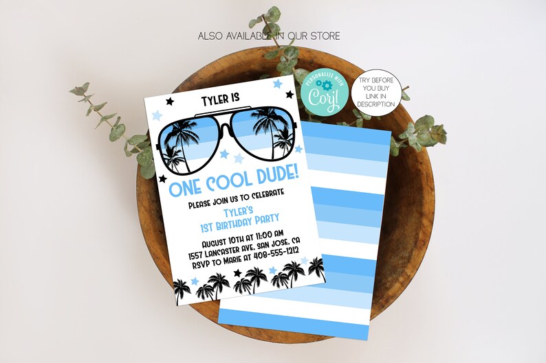 Editable One Cool Dude Sign Milestone Sign 1st Birthday - Etsy