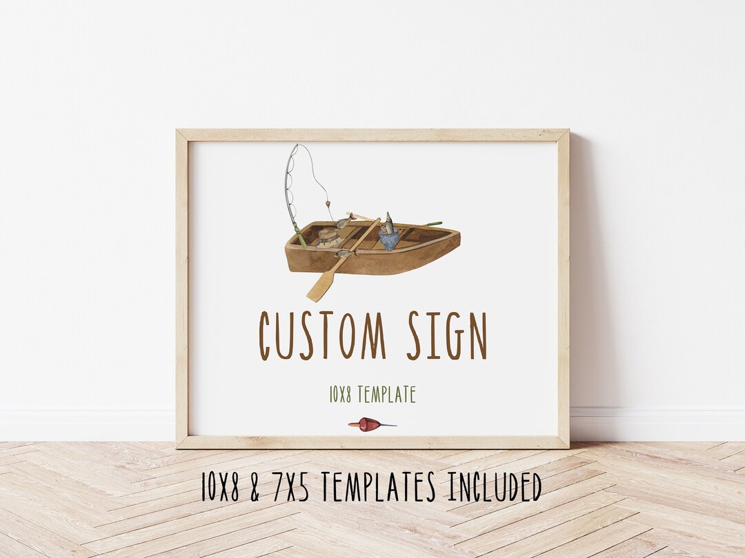 Editable Fishing Custom Sign Template, Printable Fishing Party ...