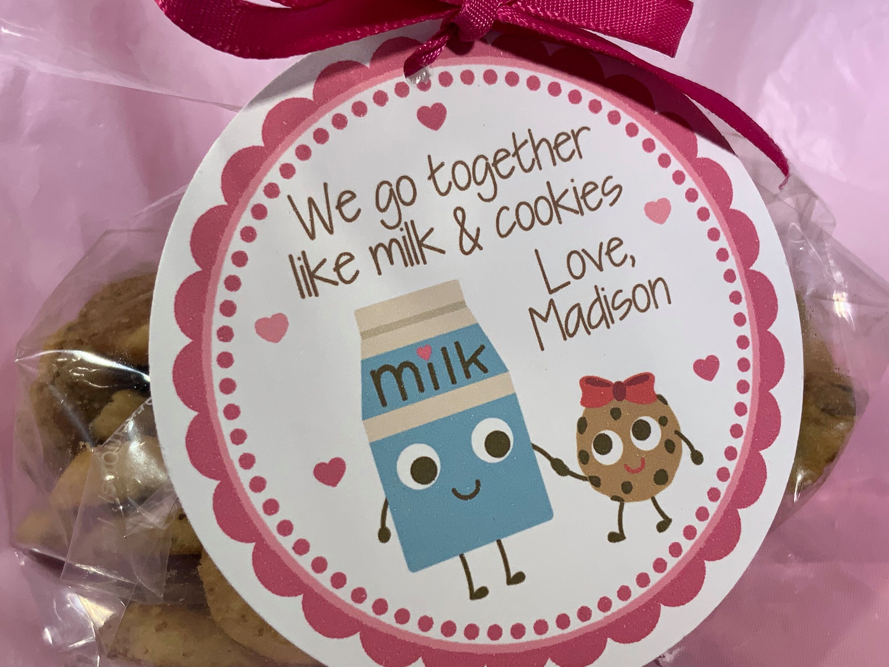 Editable We Go Together Like Milk and Cookies, Printable Valentines ...