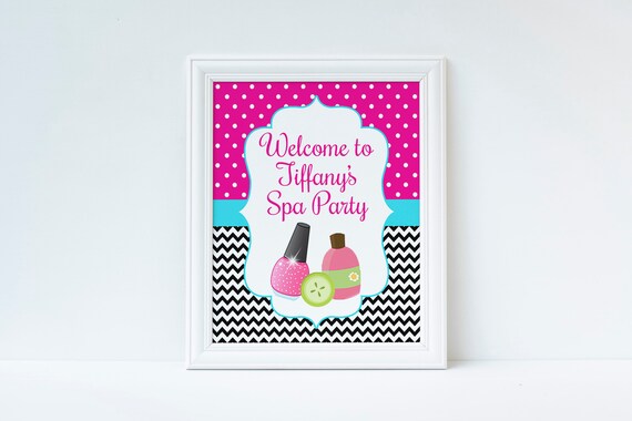 Spa Welcome Sign, Spa Birthday Party, Spa Birthday, Welcome Sign, Spa ...