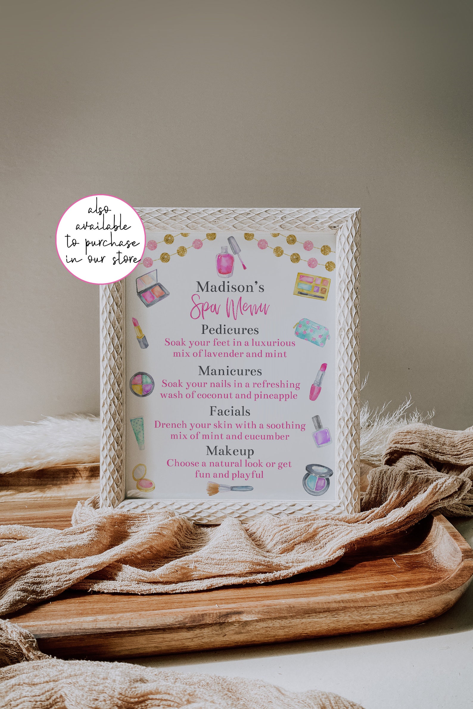 Manicure Station Manicure Sign Spa Birthday Party Makeup | Etsy